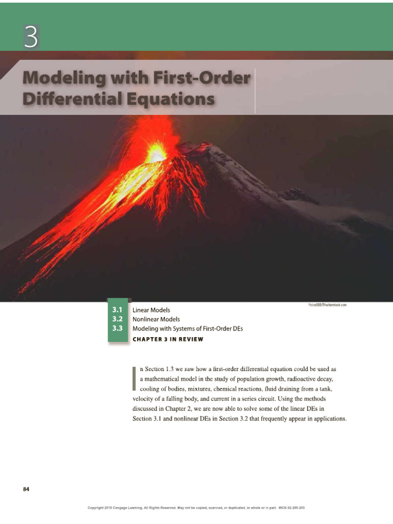 Modelling With First Order ODE - Section - 3.1 | PDF