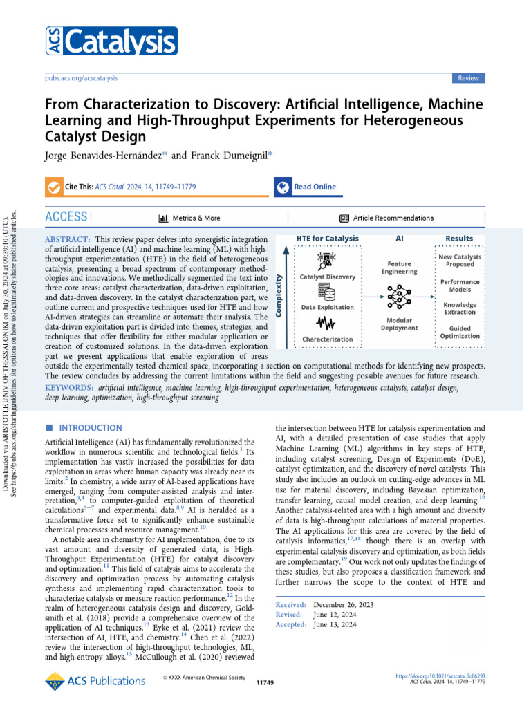 Benavides Hernández Dumeignil 2024 From Characterization To Discovery Artificial Intelligence ...