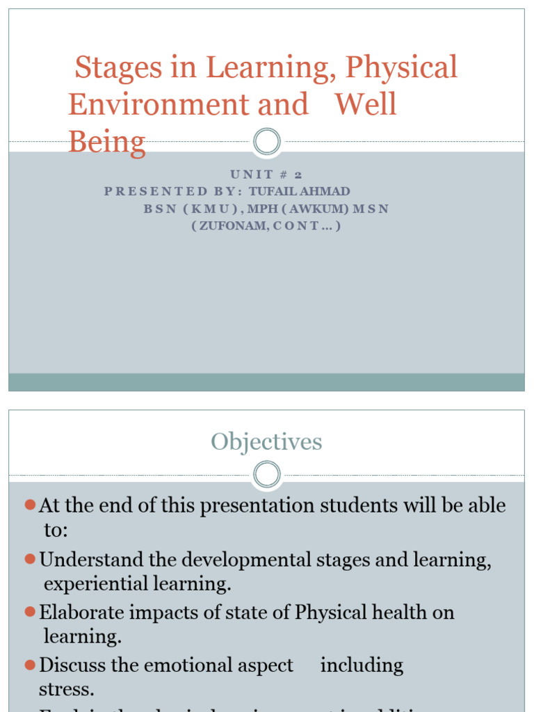 Unit 2 Stages in Learning, Physical Environment and Well Being, Educational Platform | PDF ...
