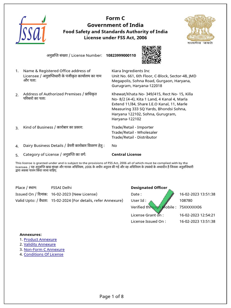 FSSAI License New - 2023 | PDF | Foods | Legume