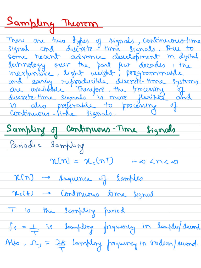 Wa0003. | PDF | Discrete Time And Continuous Time | Sampling (Signal Processing)