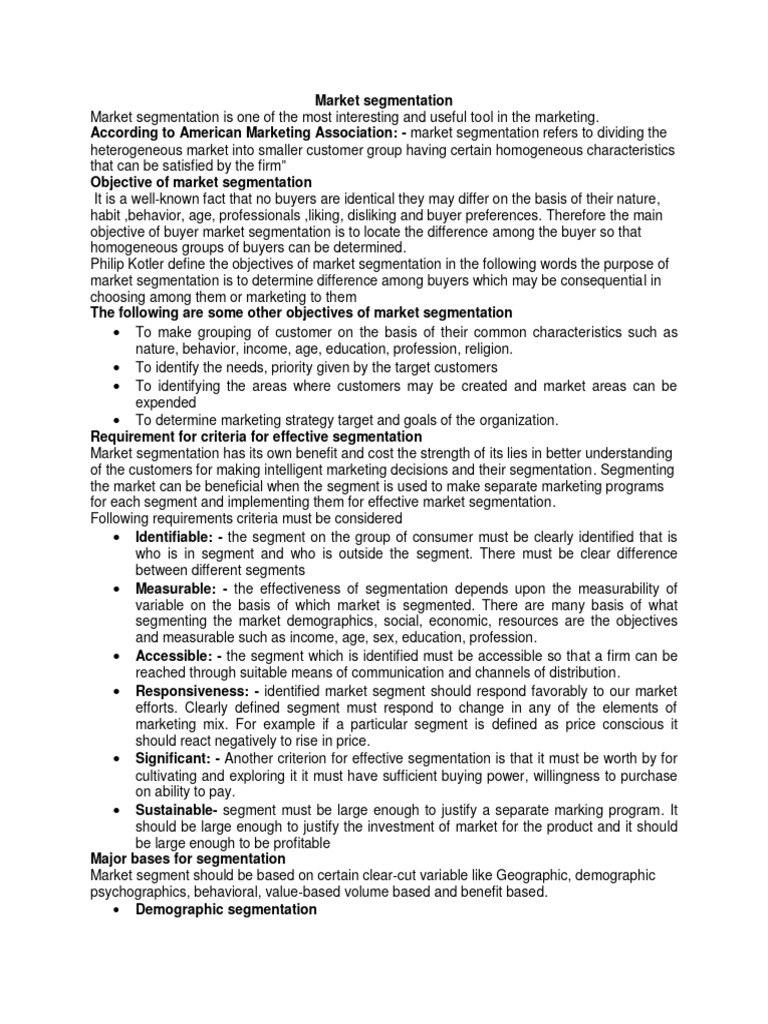 Unit 3-Market Segmentation | PDF | Market Segmentation | Marketing