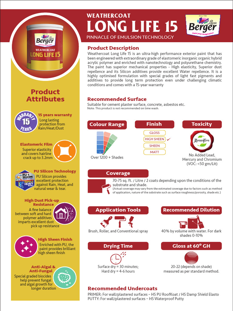 Weathercoat Long Life 15-PDS | PDF | Paint | Materials