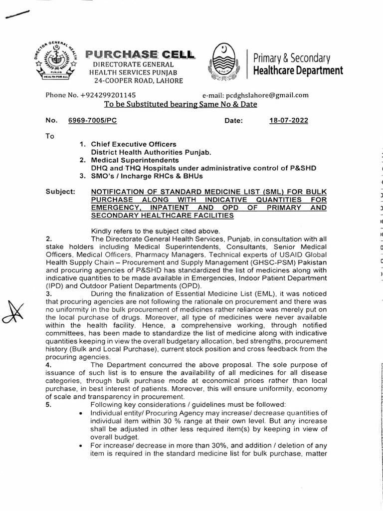 Essential Medical List and Standard Mecicine List | PDF | World Health ...