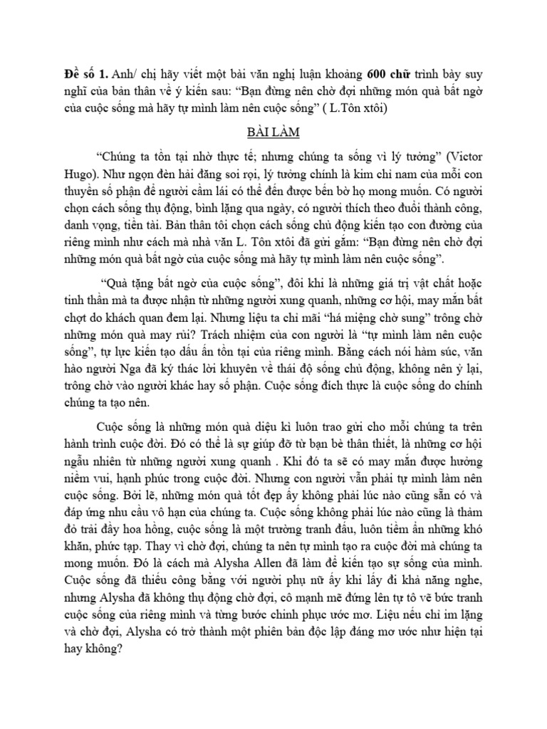 4 đề NLXH cơ bản dành cho THPT | PDF