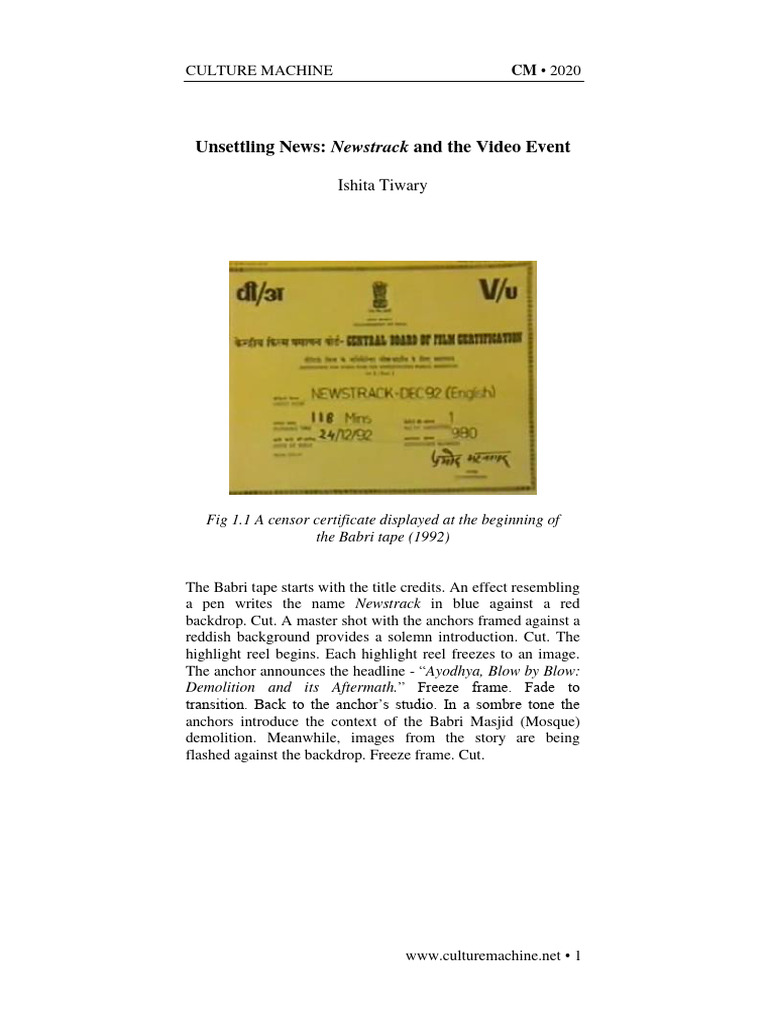 Ishita Tiwary Revised 1 | PDF | News