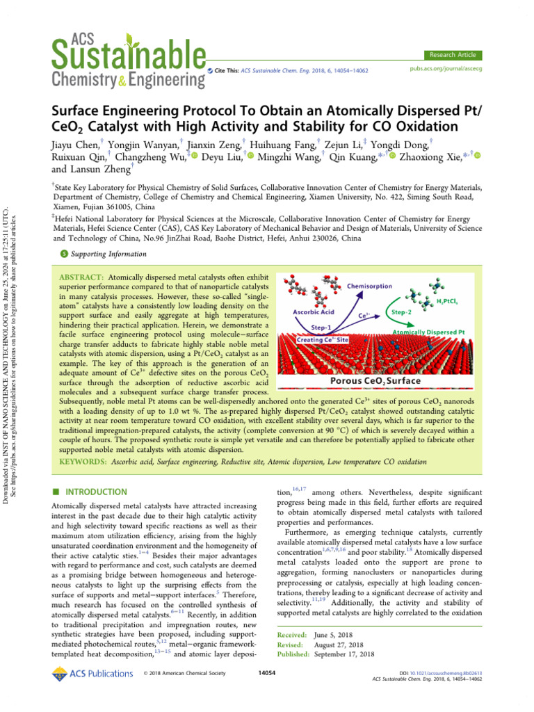 Chen Et Al 2018 Surface Engineering Protocol To Obtain An Atomically ...