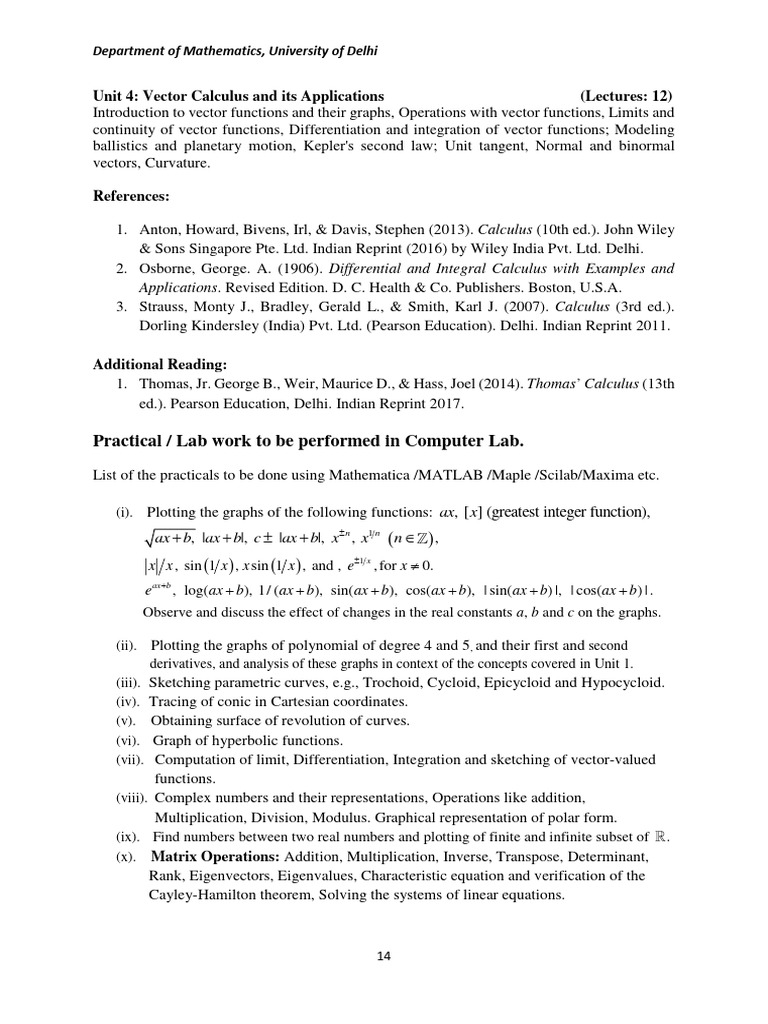 CBCS BSC (Hons) Maths1 | PDF | Eigenvalues And Eigenvectors | Complex Number