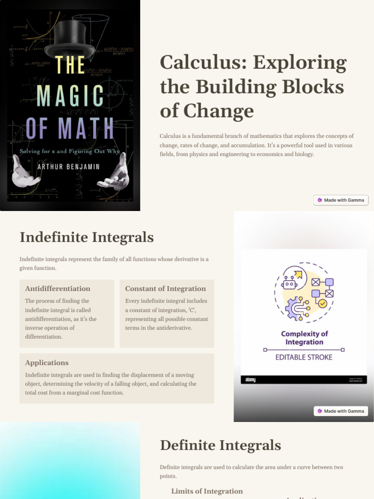 Calculus Exploring The Building Blocks of Change | PDF | Integral | Derivative