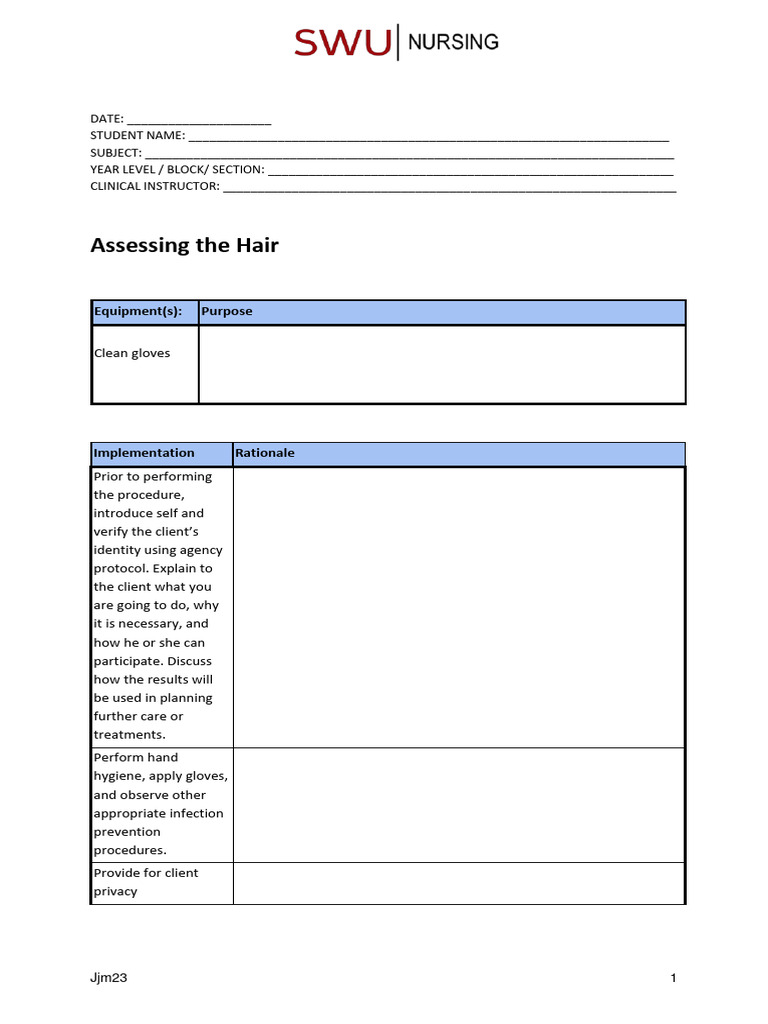 Hair Student Activity 1 | PDF