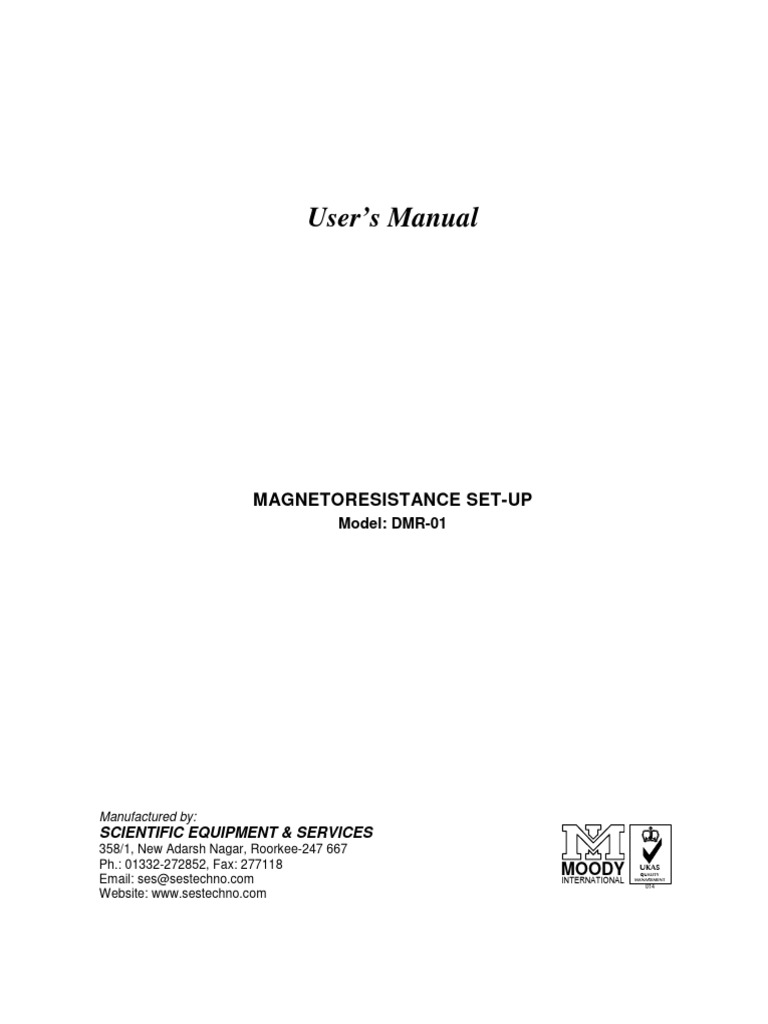 Magneto Esistance | PDF | Power Supply | Magnetic Field
