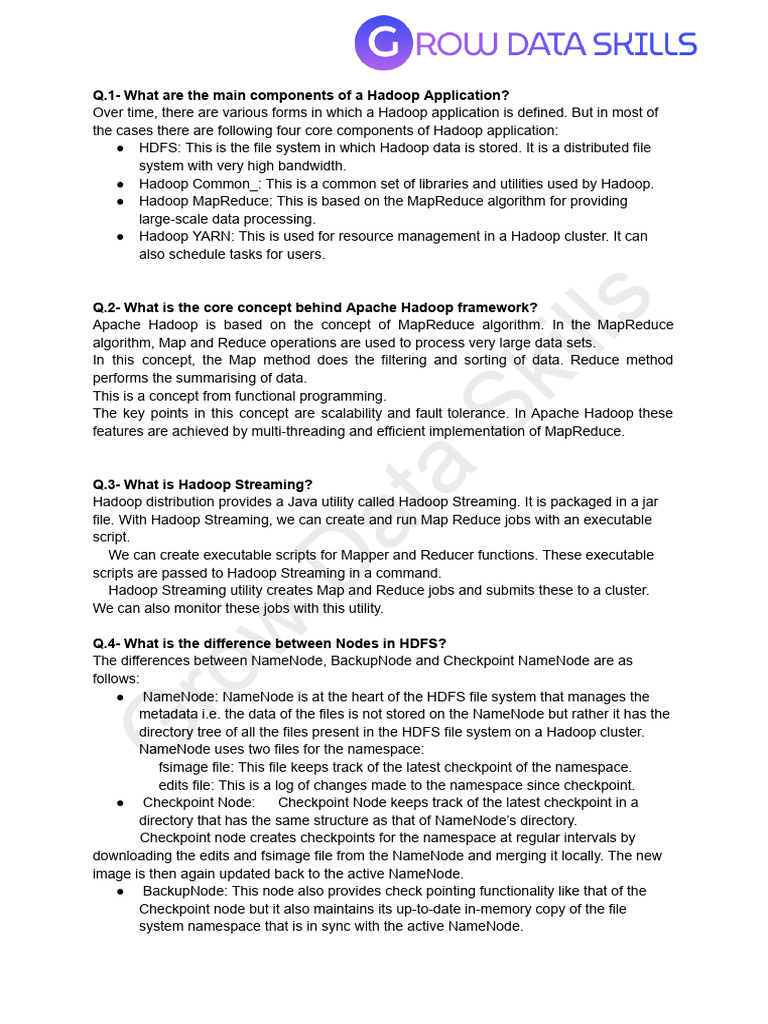 BigData Fundamental and Hadoop Interview Questions | PDF | Apache ... BigData Fundamental and Hadoop Interview Questions | PDF | Apache ...