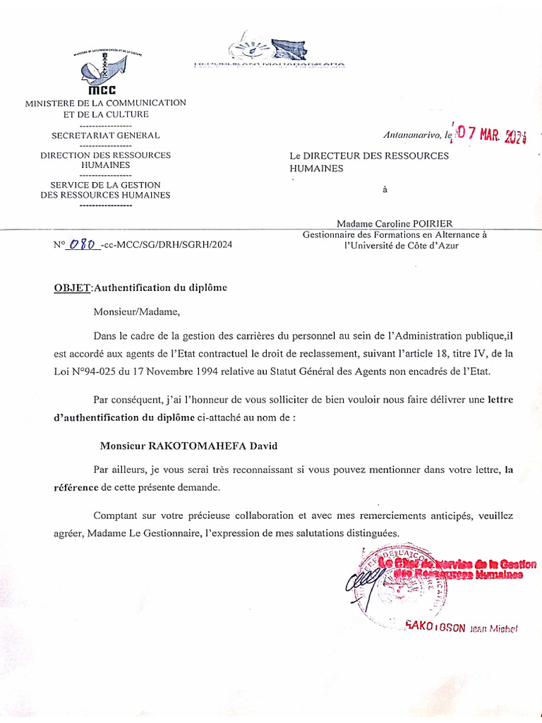 Demande Authentification | PDF