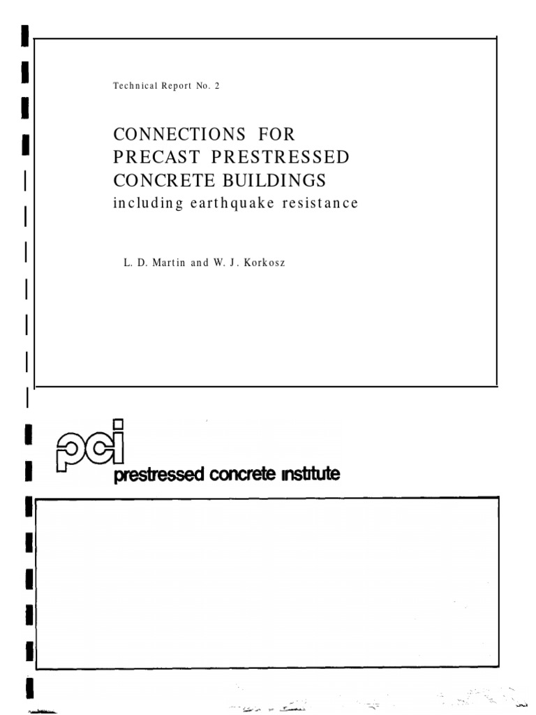 Connection For Precast Prestressed Concrete Buildings (PCI Technical Report 2) | PDF | Beam ...