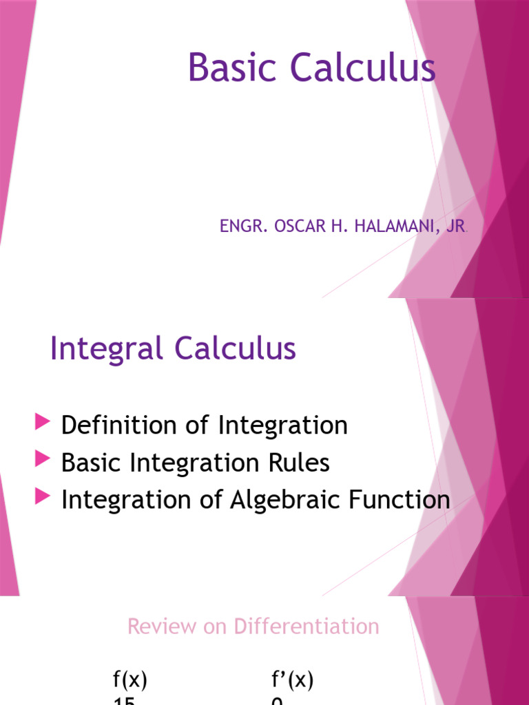 Basic Calculus Week 10 | PDF | Integral | Algebra