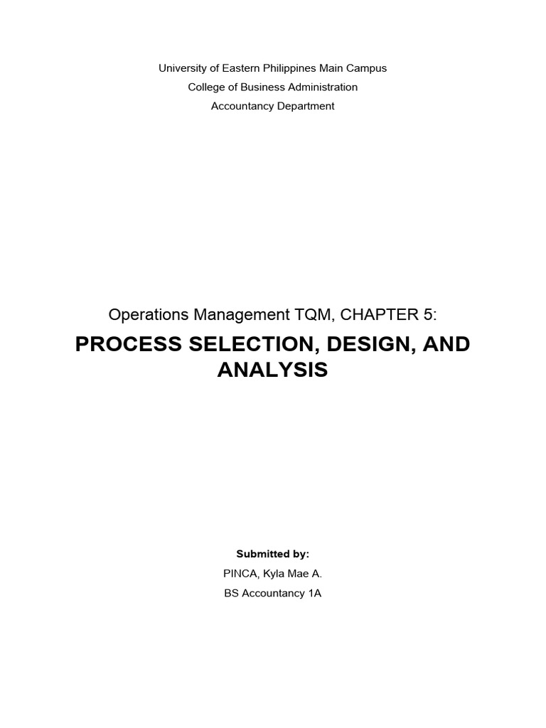 Om TQM Chap 5 | PDF | Operations Management | Business Process