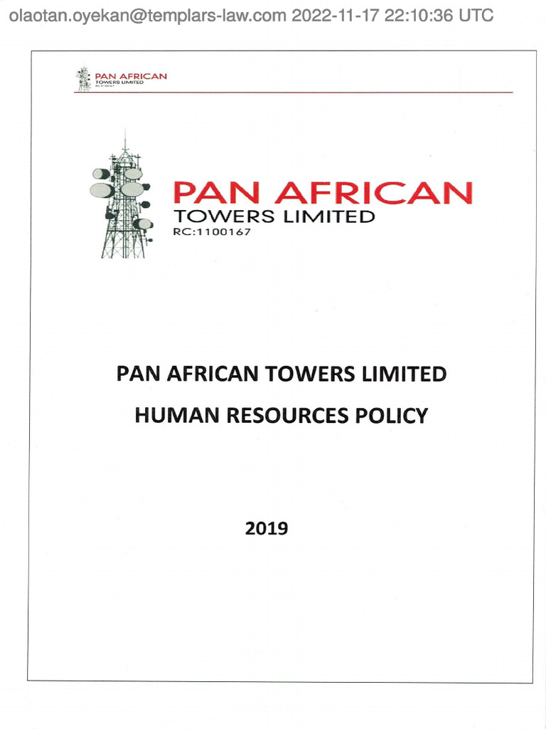 Human Resources Policy | PDF