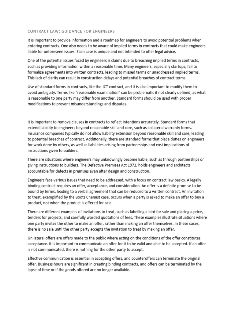 Contract Law | PDF | Consideration | Contractual Term