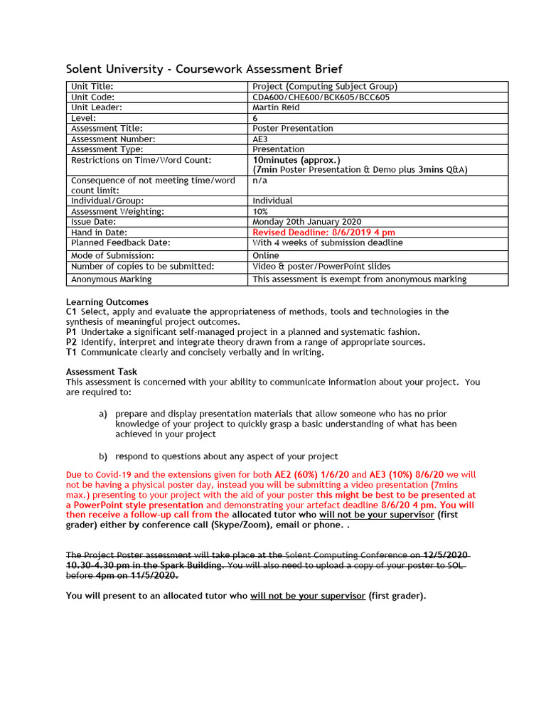 Solent University Poster Presentation Guide | PDF | Academic Dishonesty