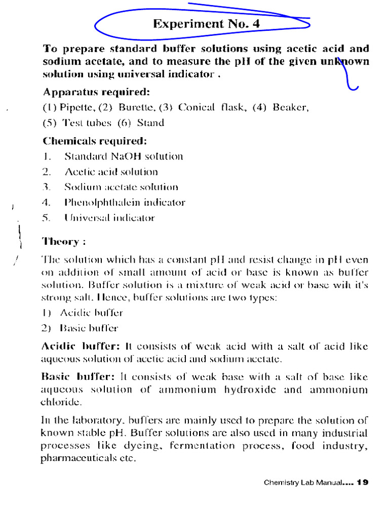 Preparation of Buffer and PH Determination | PDF