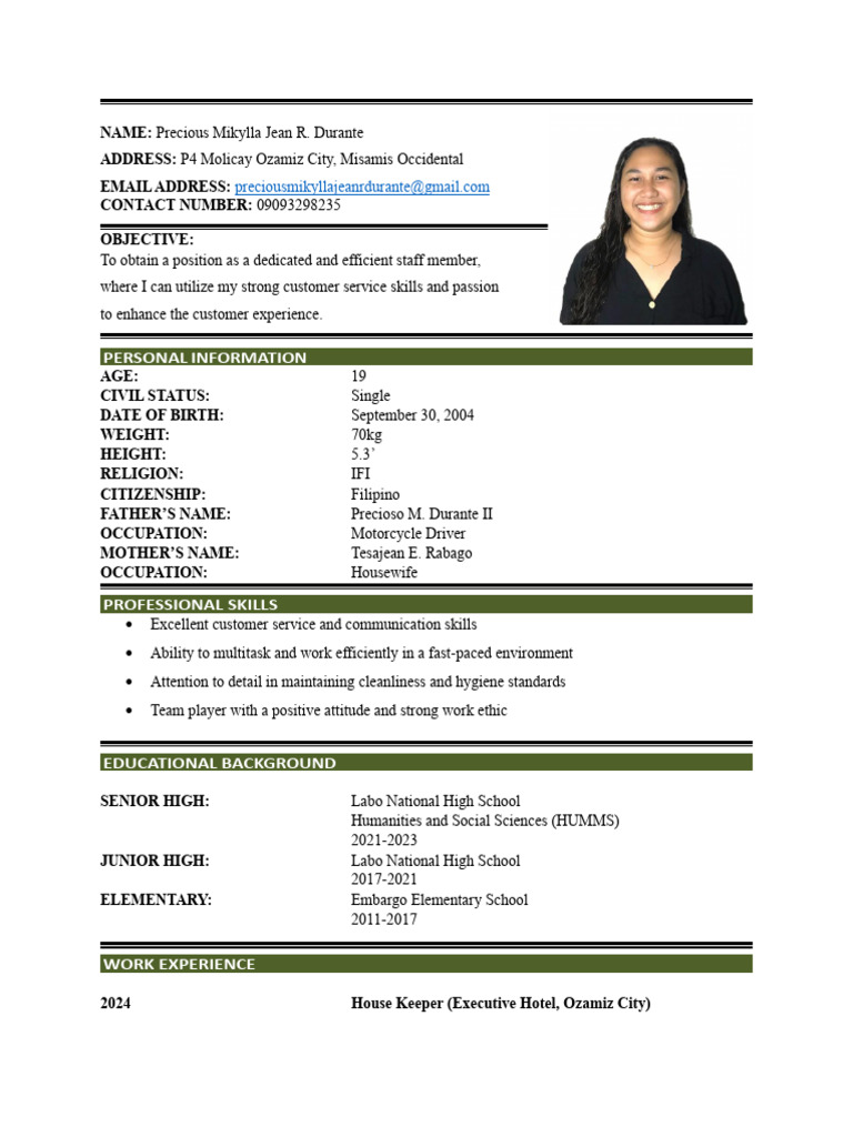 Resume Mikylla | PDF