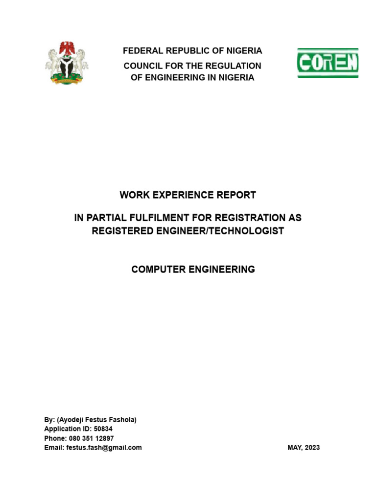 COREN Professional Interview Report | PDF | Home Automation | Internet Of Things