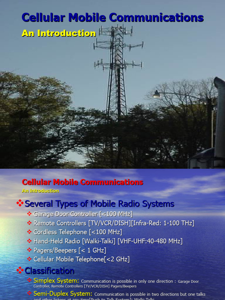 Cellular Mobile Communications | PDF | Telecommunications | Computing