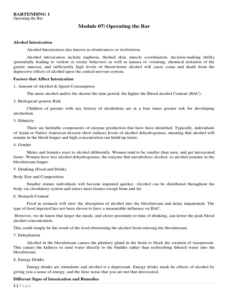 Alcohol Intoxication & Effects | PDF | Ethanol | Alcohol Intoxication