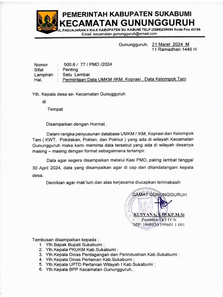 Permintaan Data UMKM DLL | PDF