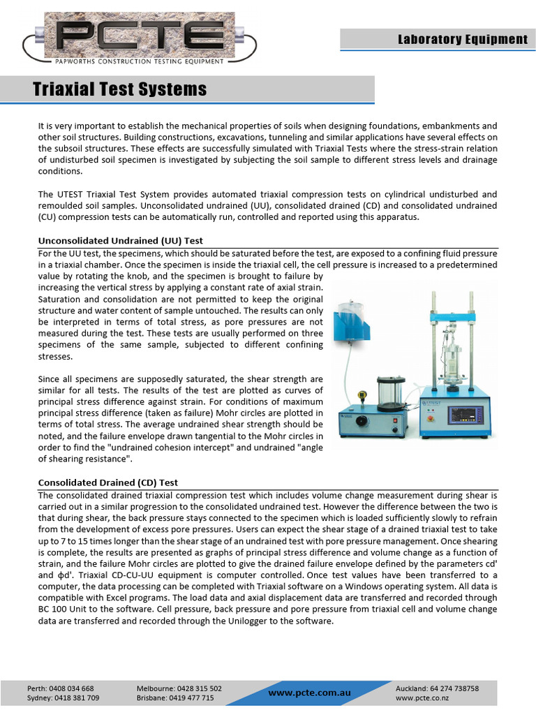 Triaxial Test Systems Brochure | PDF | Applied And Interdisciplinary ...