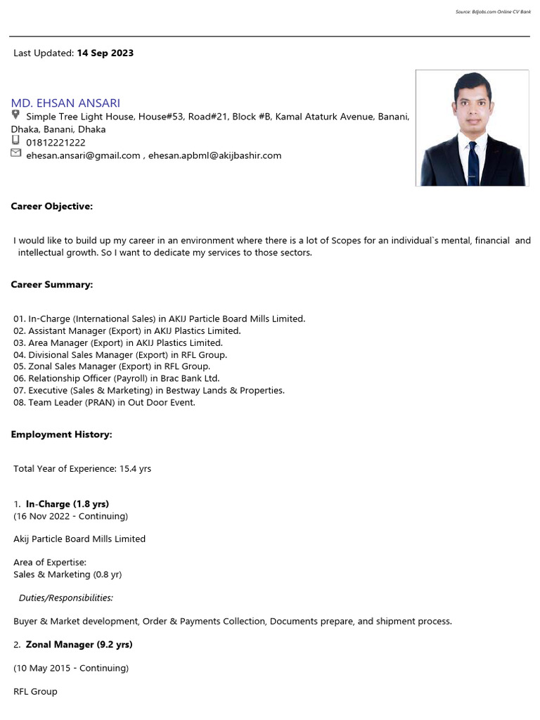 Md. Ehsan Ansari | PDF | Sales