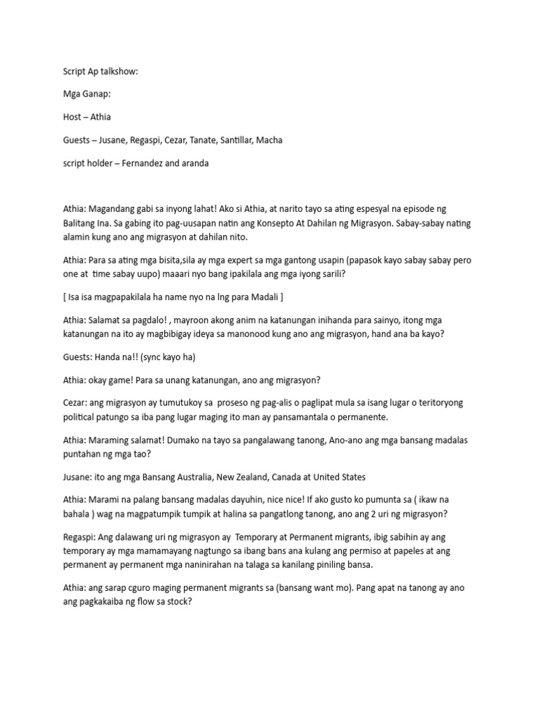 Script AP Talkshow | PDF