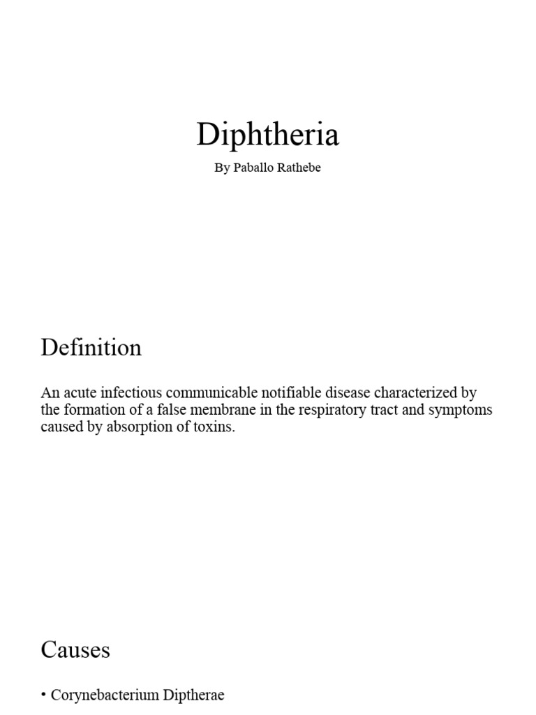 Diphtheria | PDF | Infection | Medical Specialties