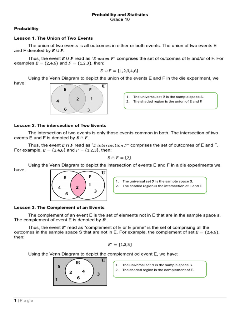 Probability and Statistics ADM3 | PDF | Probability | Set (Mathematics)