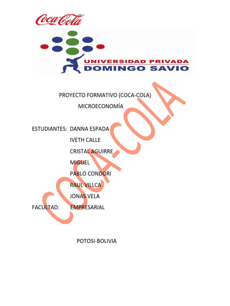 Proyecto Formativo (Coca Cola) | PDF | Coca Cola | Residuos