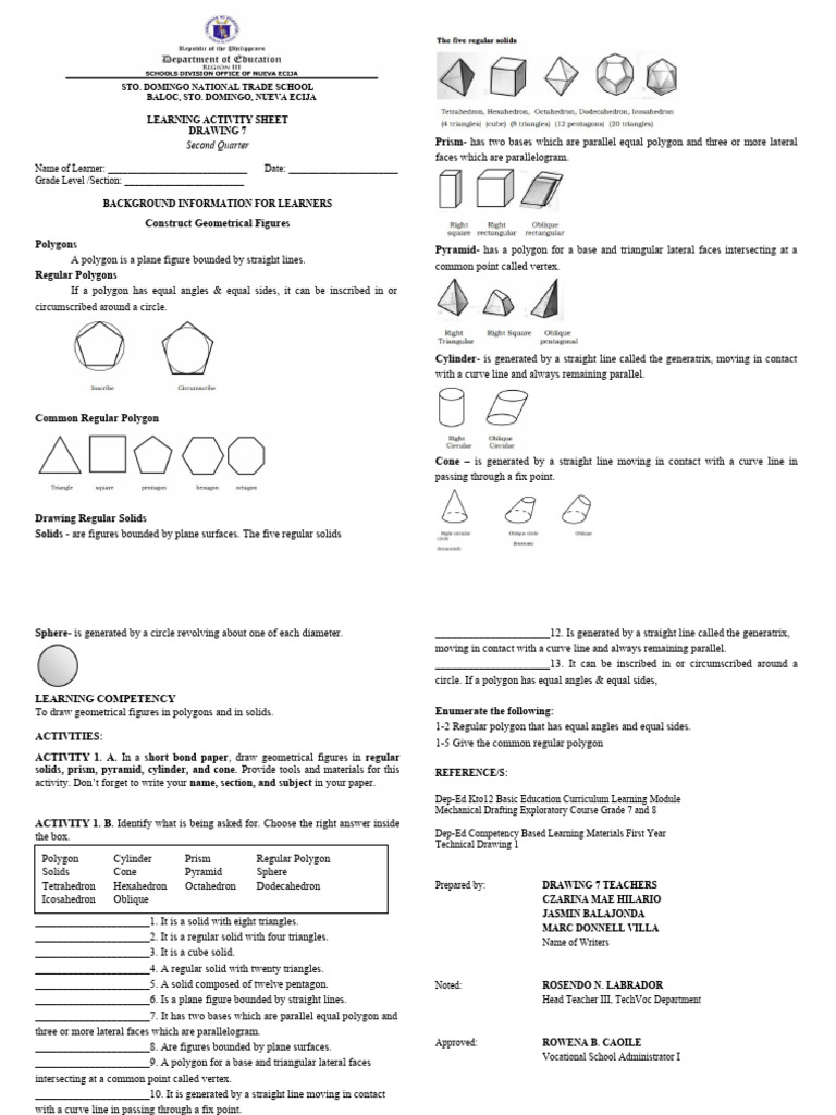 LAS DRAWING-Q2-Geometrical Figures | PDF | Euclid | Euclidean Geometry