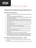 Printable Book Club Discussion Questions PDF | PDF | Books | Narration