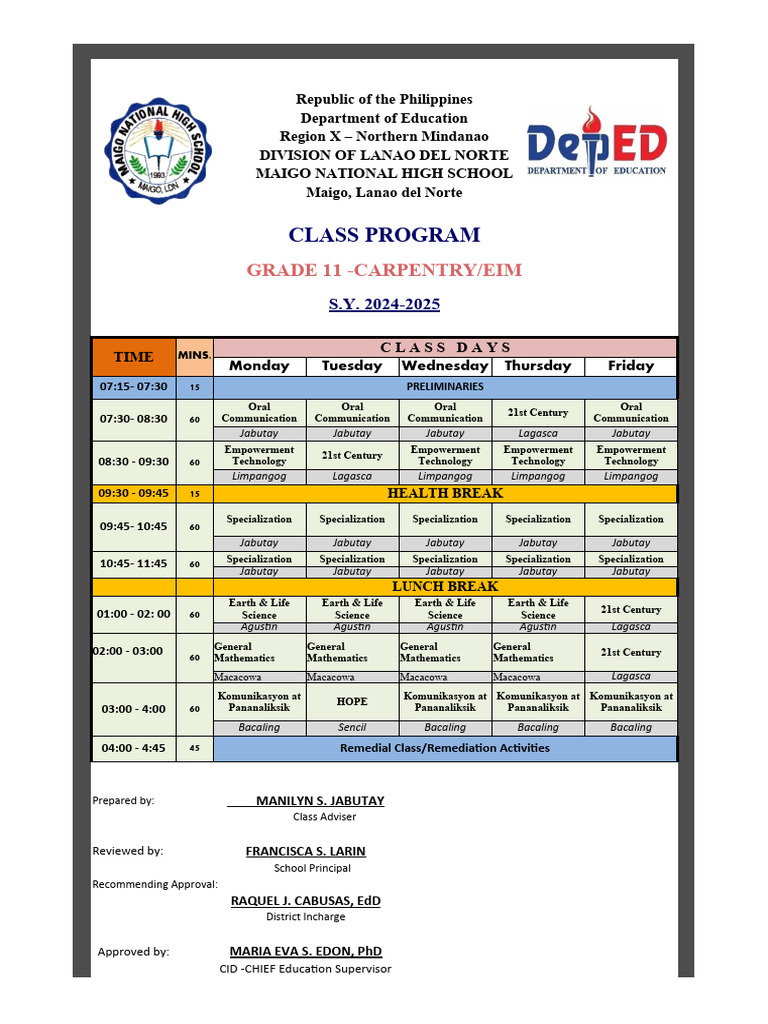 Classroom Program | PDF