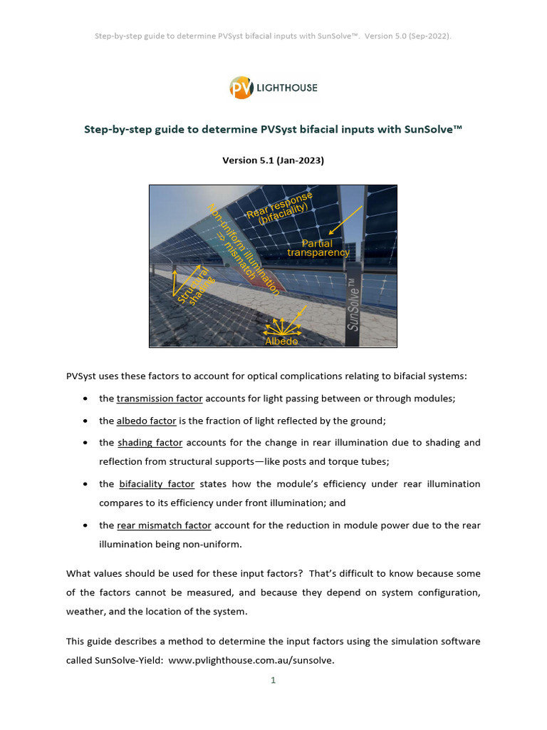 PVL White Paper Determining Pvsyst Bifacial Inputs | PDF | Simulation ...