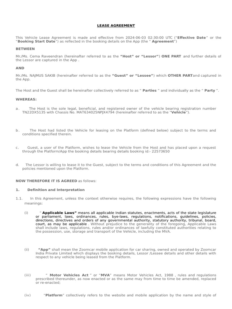 Agreements Guest Agreement | PDF | Lease | Indemnity