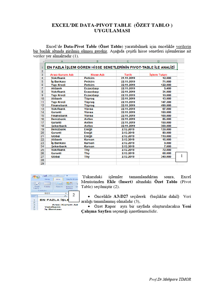 Excel Pvot Tablo | PDF