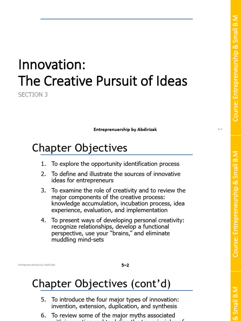 Module 3 Innovation The Creative Pursuit of Ideas | PDF ...