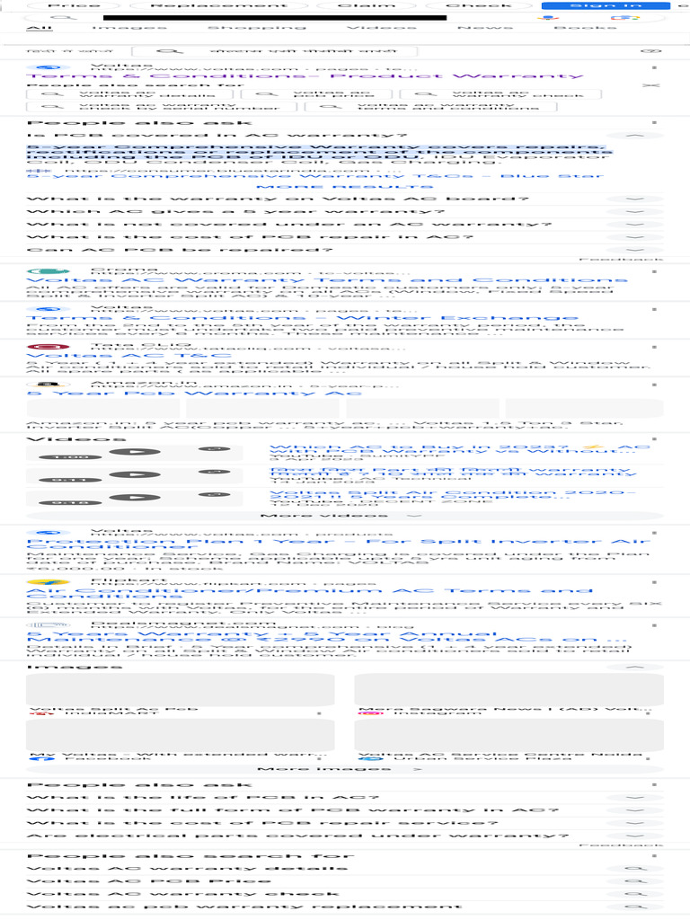 Voltas Ac PCB Warranty - Google Search | PDF