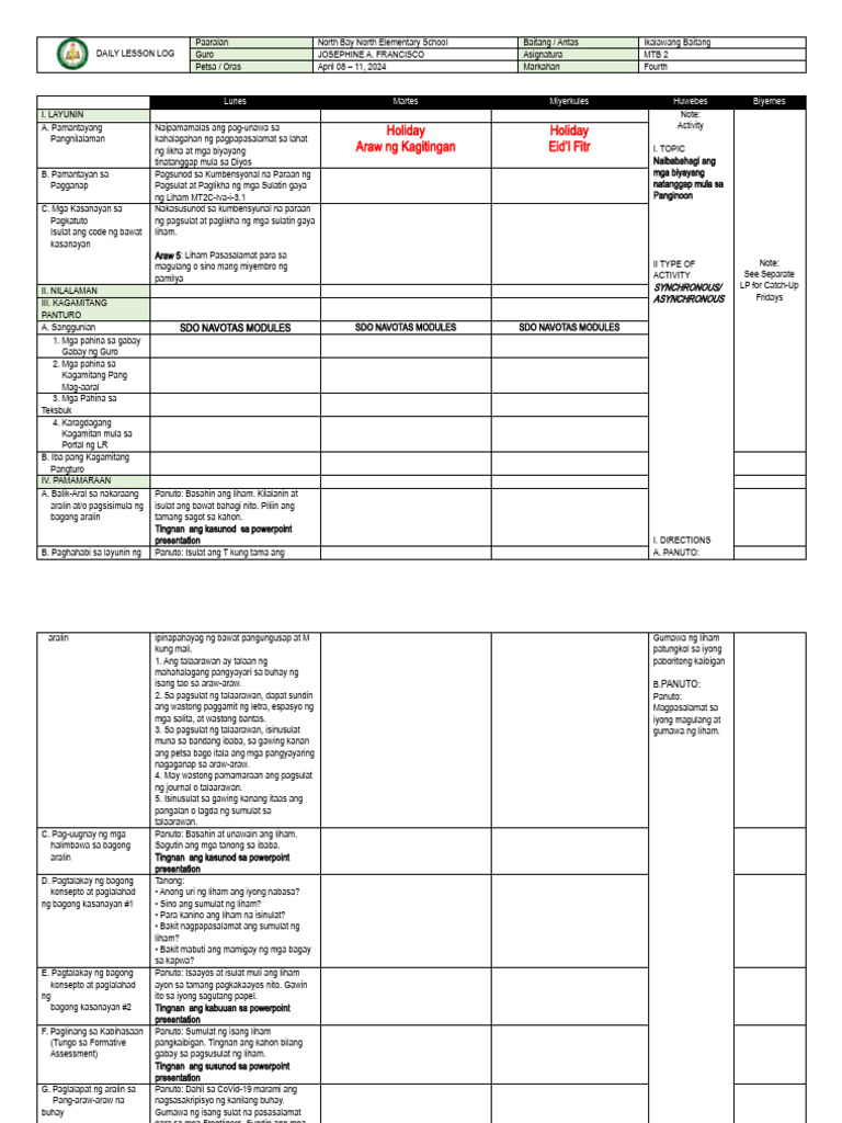 DLL MTB2 Q4 Week 2 | PDF