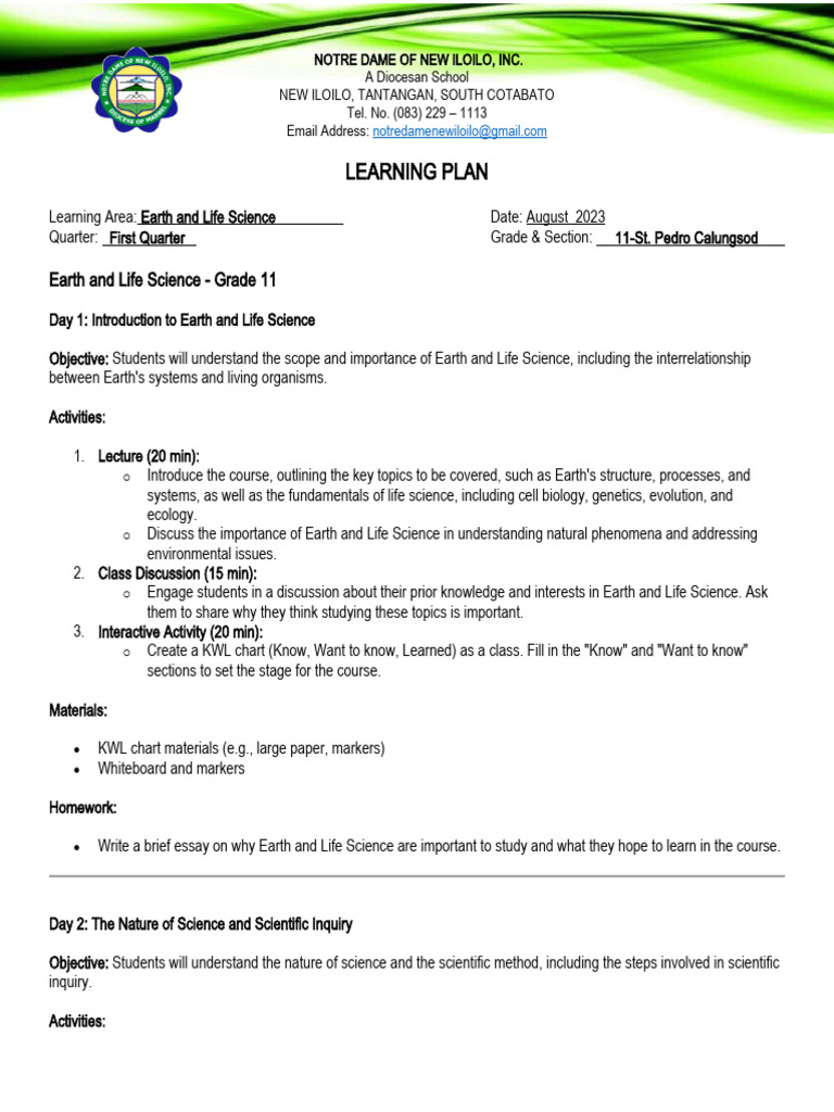 Earth and Life Science 1 | PDF | Cell (Biology) | Science