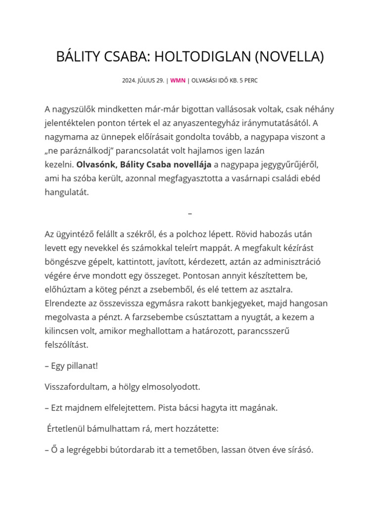 Bálity Csaba Holtodiglan | PDF
