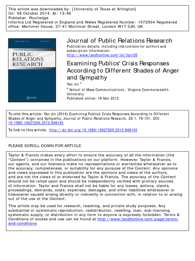 Publics' Crisis Responses - DIFFERENT SHADES OF ANGER AND SYMPATHY ...