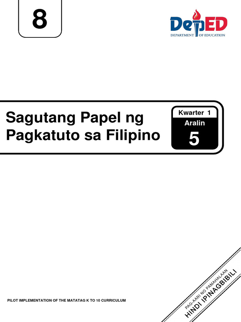 Q1 - WS - Filipino 8 - Lesson 5 - Week 5 | PDF