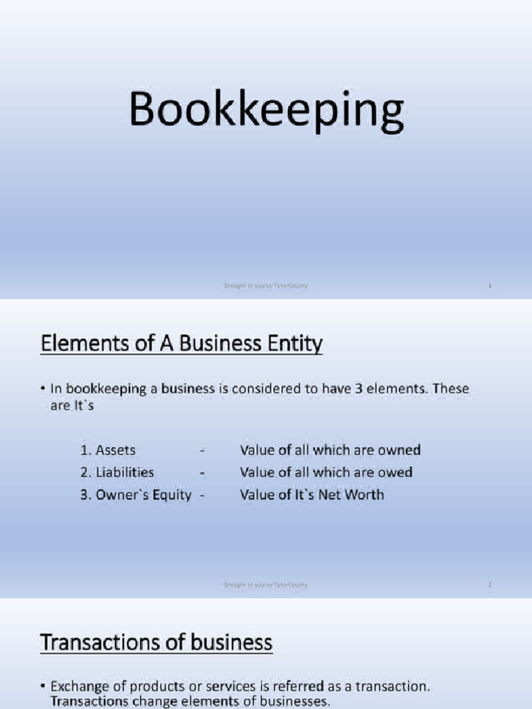 Bookkeeping | PDF