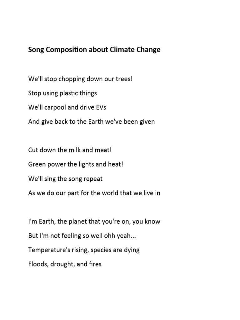 Climate Change Song Composition | PDF | Science & Mathematics